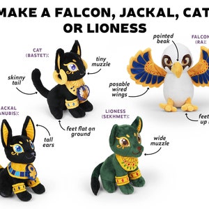 Ancient Egyptian Animal Gods Plush Sewing Pattern .pdf Tutorial Anubis ...