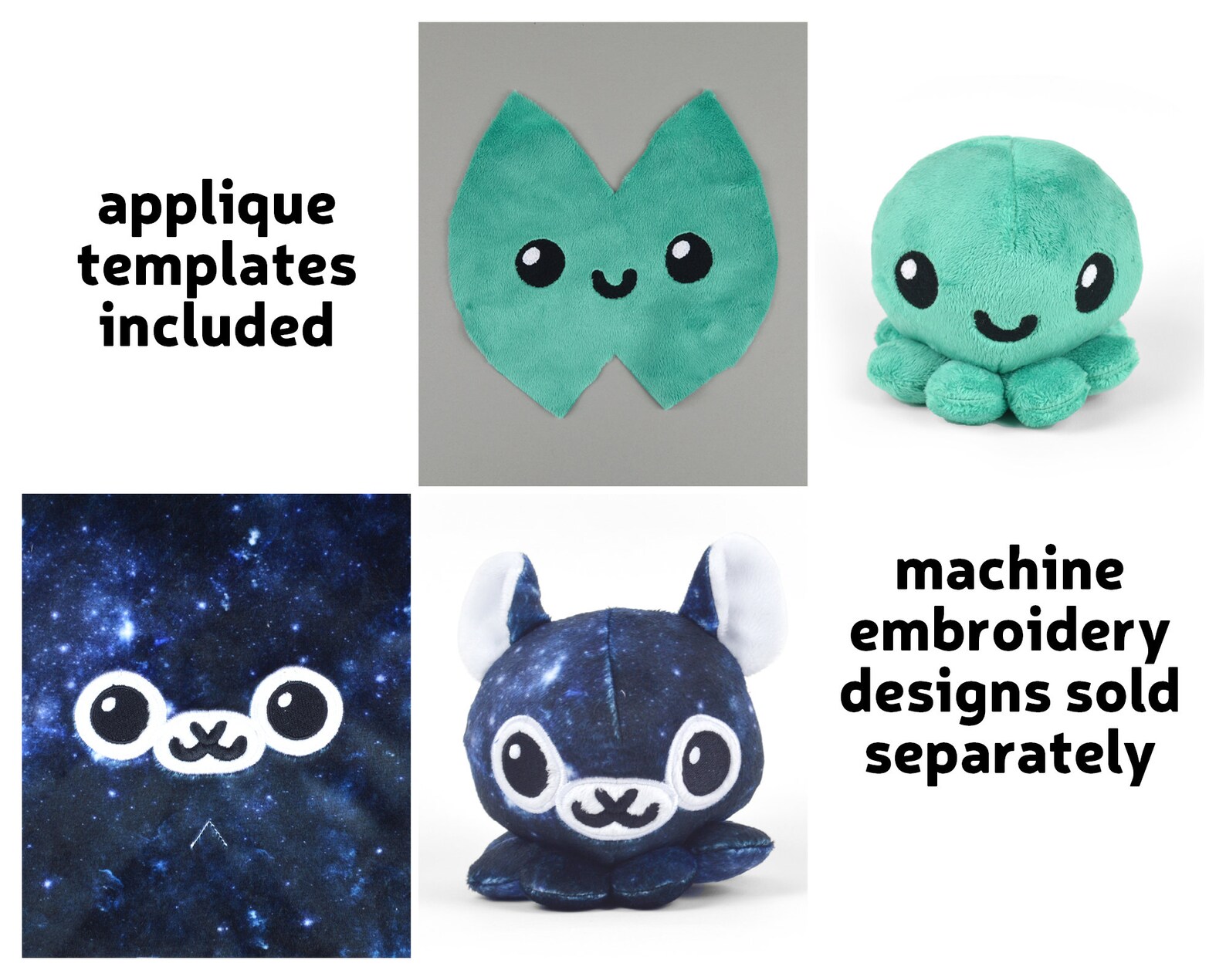 Octopus With Animal Variation Plush Sewing Pattern .pdf - Etsy
