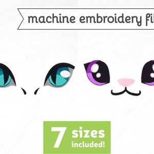 Dragon Eyes #11 Machine Embroidery File Design for Plush 7 Sizes Nose ...