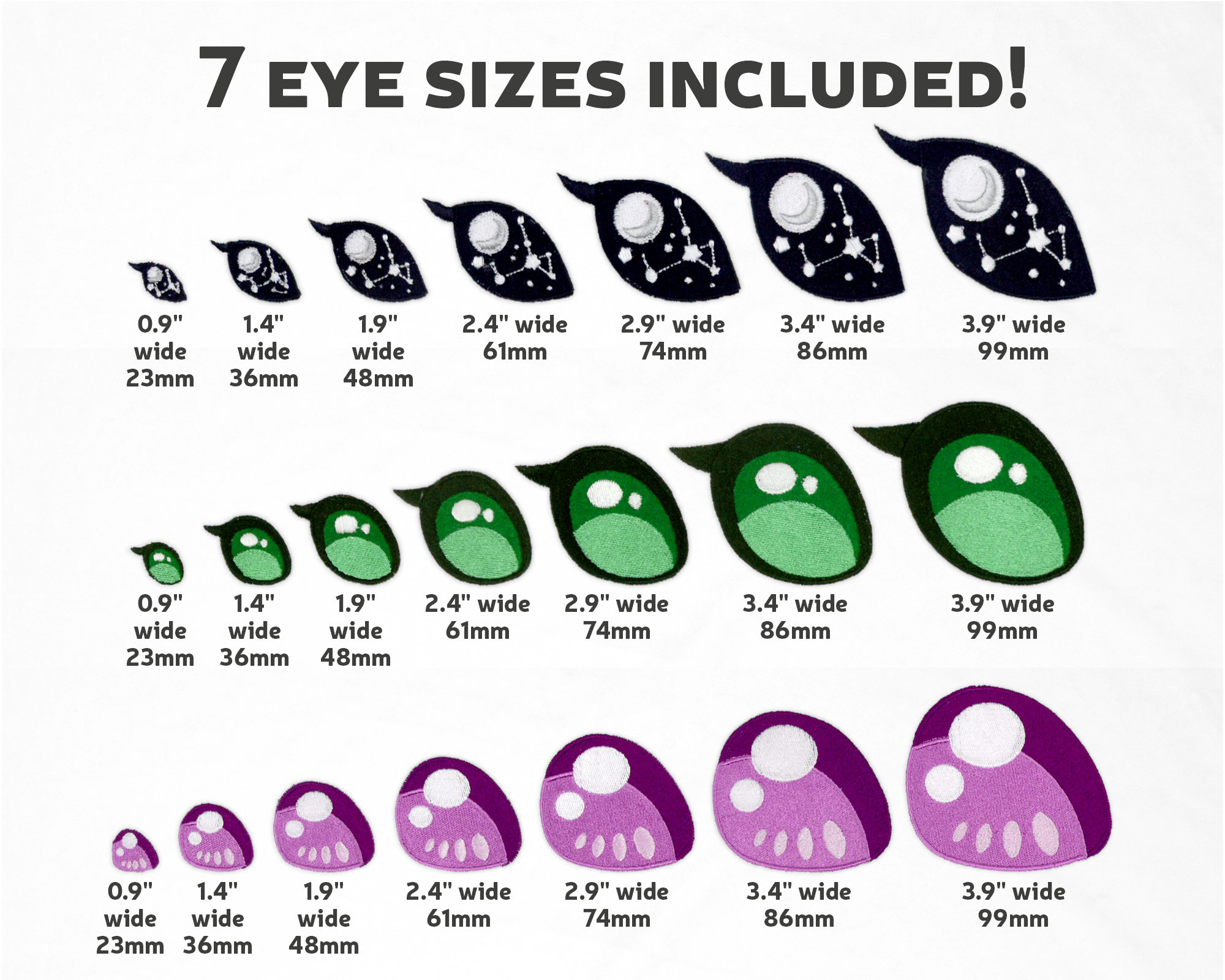 Bug Eyes Machine Embroidery File Design for Plush 7 Sizes - Etsy