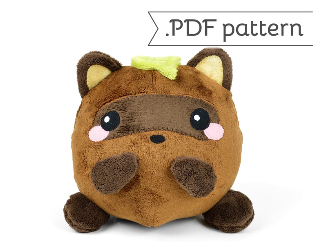Tanuki (japanese Raccoon Dog) Sewing .pdf Pattern Plush Stuffed Animal ...