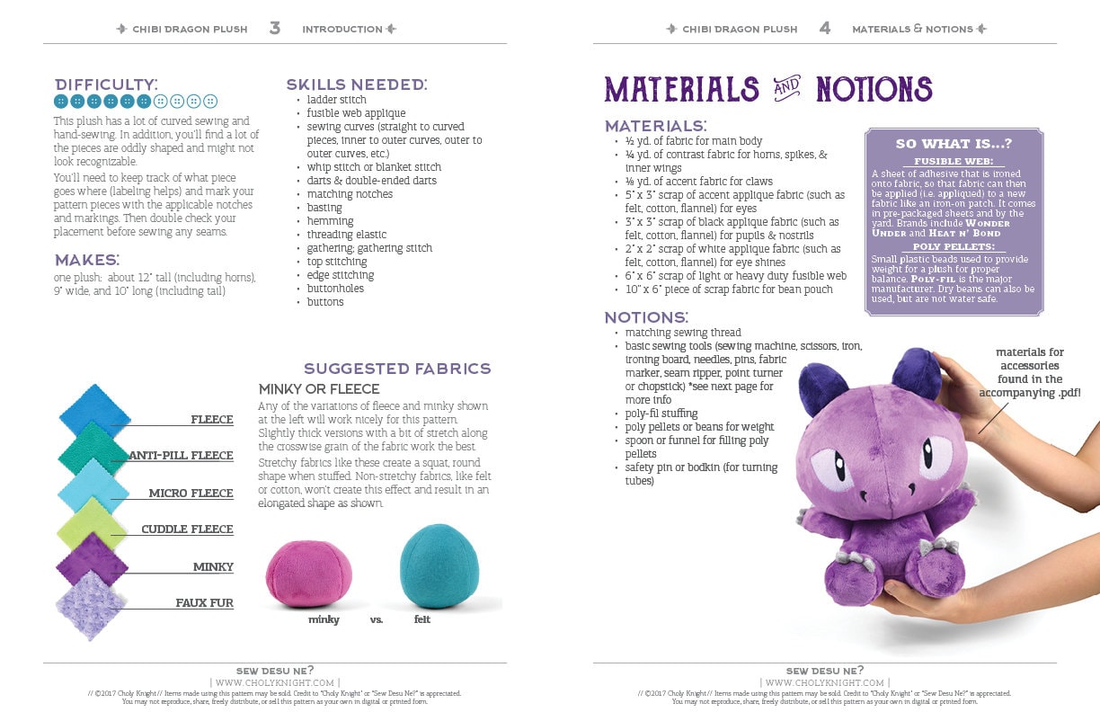 Chibi Steampunk Dragon Plush Sewing Pattern .pdf Tutorial - Etsy Canada