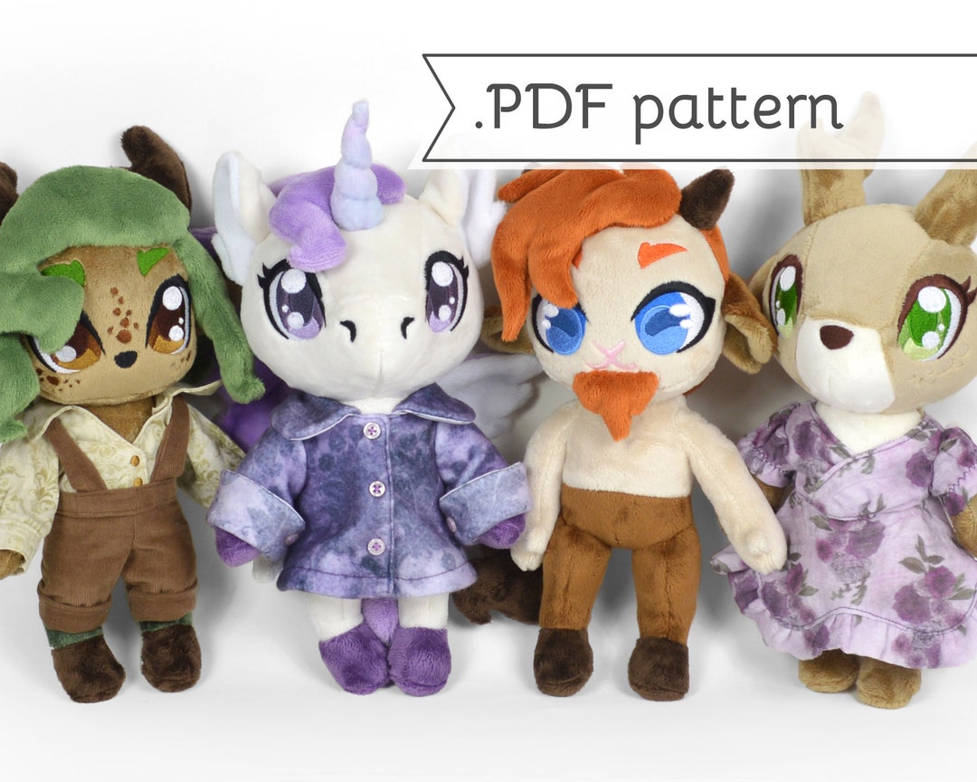 Faun & Anthro Unicorn Deer Goat Doll Plush Sewing Pattern .pdf Tutorial ...