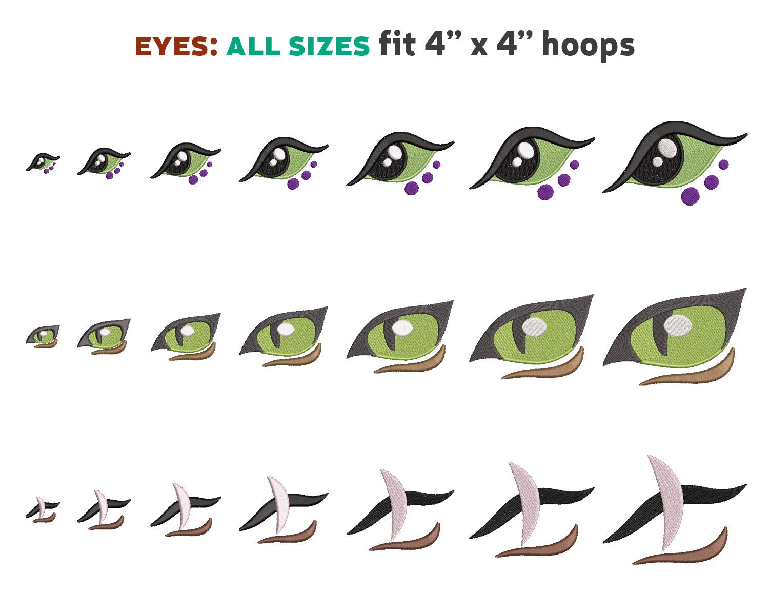 Dragon Eyes #9 Machine Embroidery File Design for Plush 7 Sizes Chinese ...