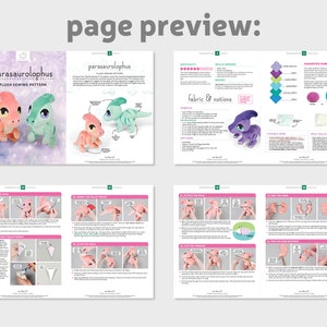 Parasaurolophus Dinosaur Plush Sewing Pattern .pdf Tutorial Parasaur ...