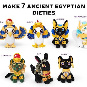 Ancient Egyptian Animal Gods Plush Sewing Pattern .pdf Tutorial Anubis ...