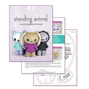 Standing Animal Plush Sewing Pattern .pdf Tutorial Cat Kitty Rabbit ...