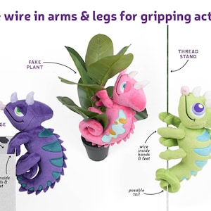 Chameleon Plush Animal Sewing Pattern .pdf Tutorial Lizard - Etsy