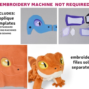 Pet Lizard Plush Sewing Pattern .pdf Tutorial Leopard Gecko Crested ...