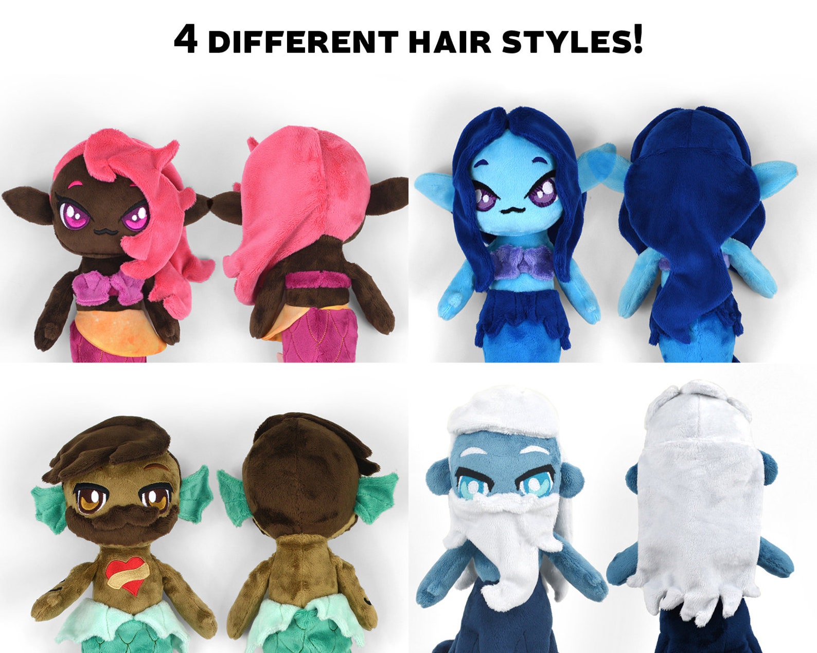 Chibi Mermaid Doll Plush Sewing Pattern .pdf Tutorial Merman - Etsy
