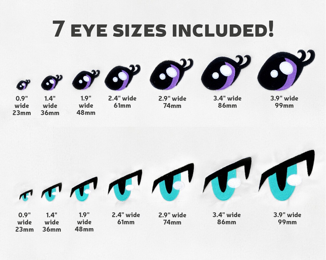 Griffin Eyes Machine Embroidery File Design for Plush 7 Sizes | Etsy