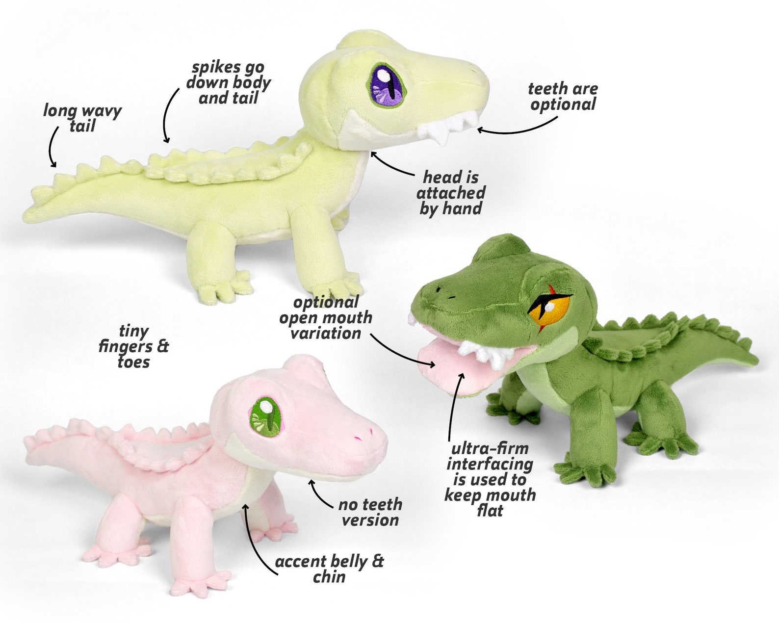 Alligator Plush Sewing Pattern .pdf Tutorial Gator Lizard - Etsy