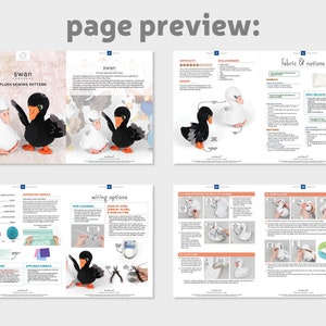 Swan Plush Animal Sewing Pattern .pdf Tutorial - Etsy