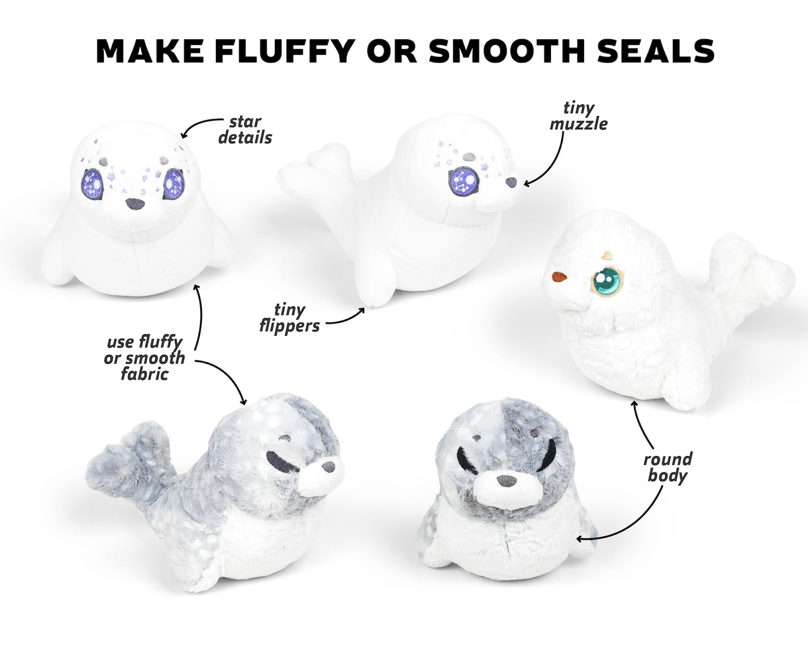 Seals, Walruses, and Manatees Plush Animal Sewing Pattern .pdf Tutorial ...