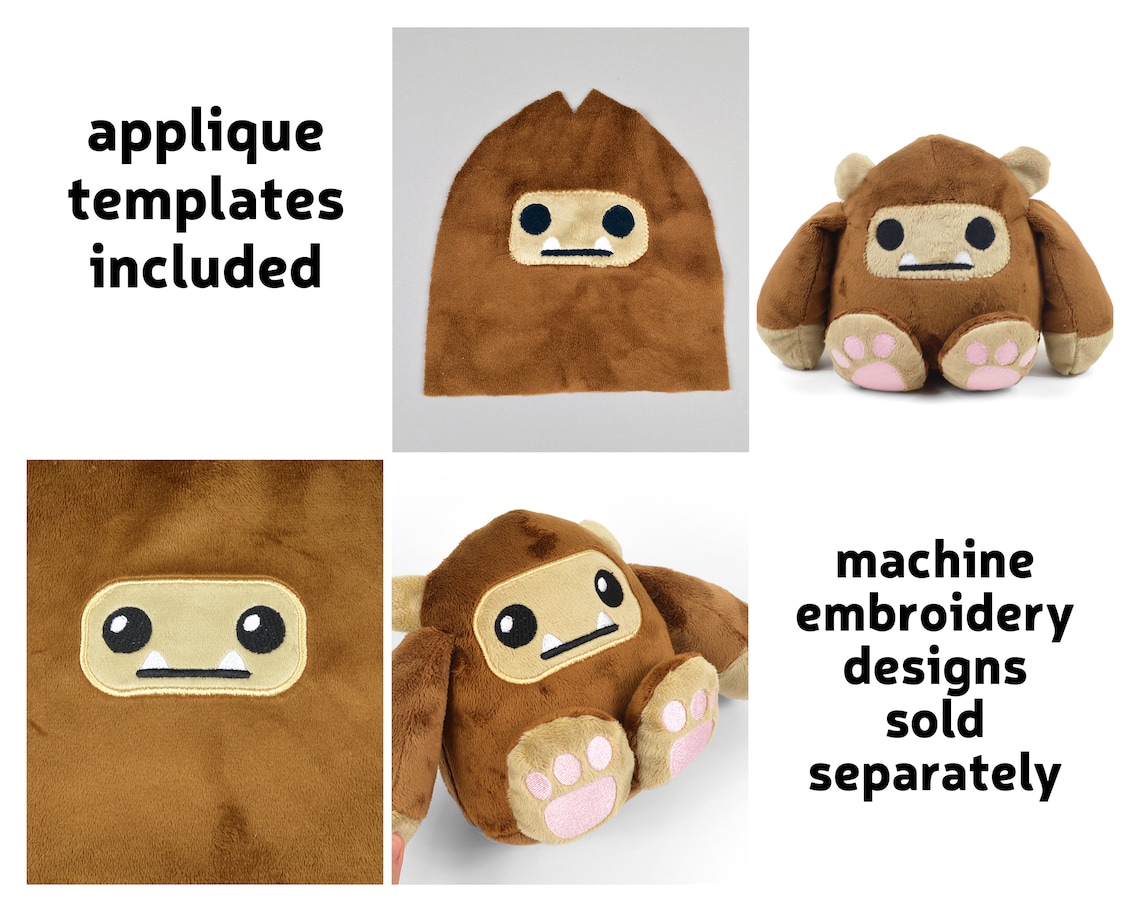 Bigfoot Yeti Sasquatch Monster Plush .pdf Sewing Pattern - Etsy