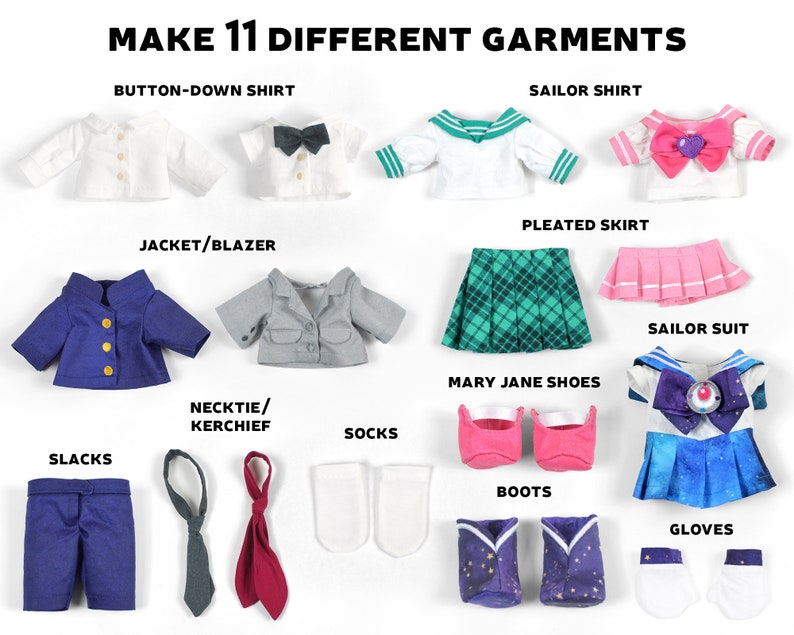 Doll School Uniforms Expansion Sewing Pattern .pdf Tutorial - Etsy ...