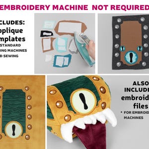 Mimic Plush and Pouch Sewing Pattern .pdf Tutorial Monster Chest ...