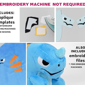Chonky T-rex Plush Animal Sewing Pattern .pdf Tutorial Fat Chubby ...