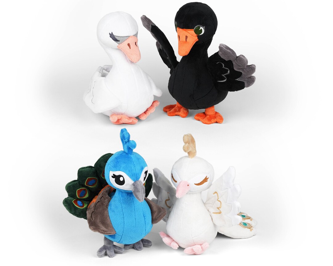 Swan & Peacock Plush Plushie Stuffed Animal in Minky Faux Fur - Etsy