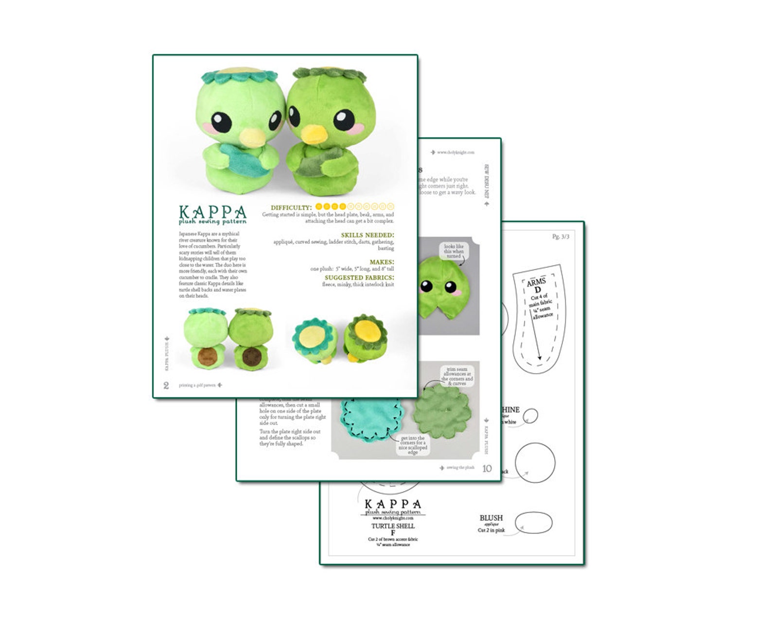 Kappa (japanese Turtle Monster) Plush .pdf Sewing Pattern - Etsy
