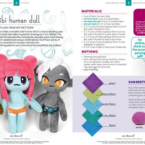 Chibi Human Doll Plush Sewing Pattern .pdf Tutorial With Removable ...
