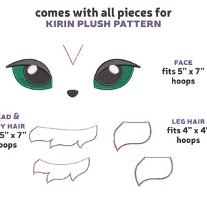 Kirin Eye Machine Embroidery File Design for Plush 7 Sizes Qilin - Etsy