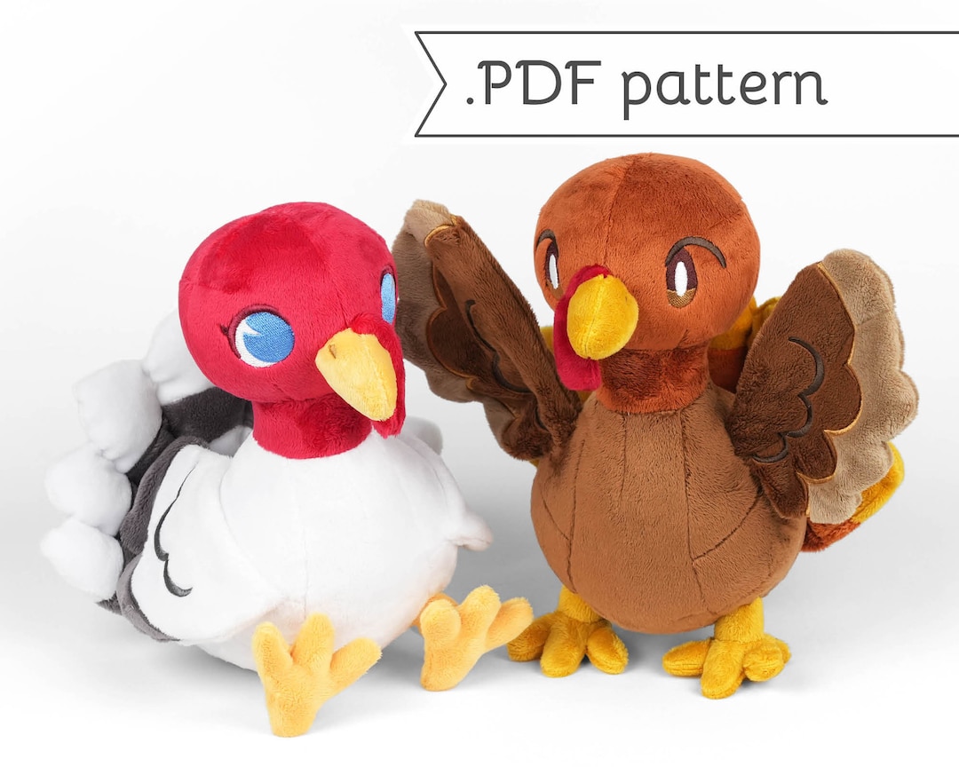 Turkey Plush Animal Sewing Pattern .pdf Tutorial - Etsy