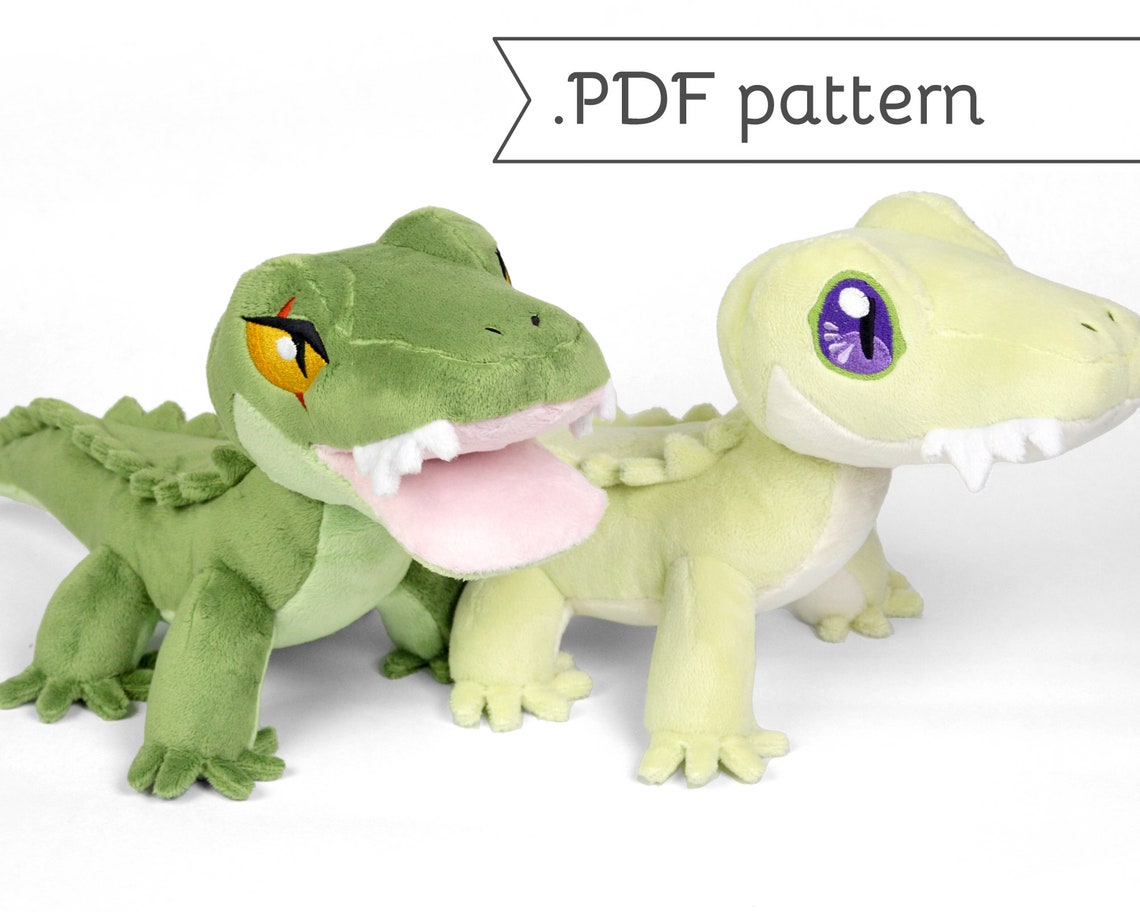 Alligator Plush Sewing Pattern .pdf Tutorial Gator Lizard - Etsy