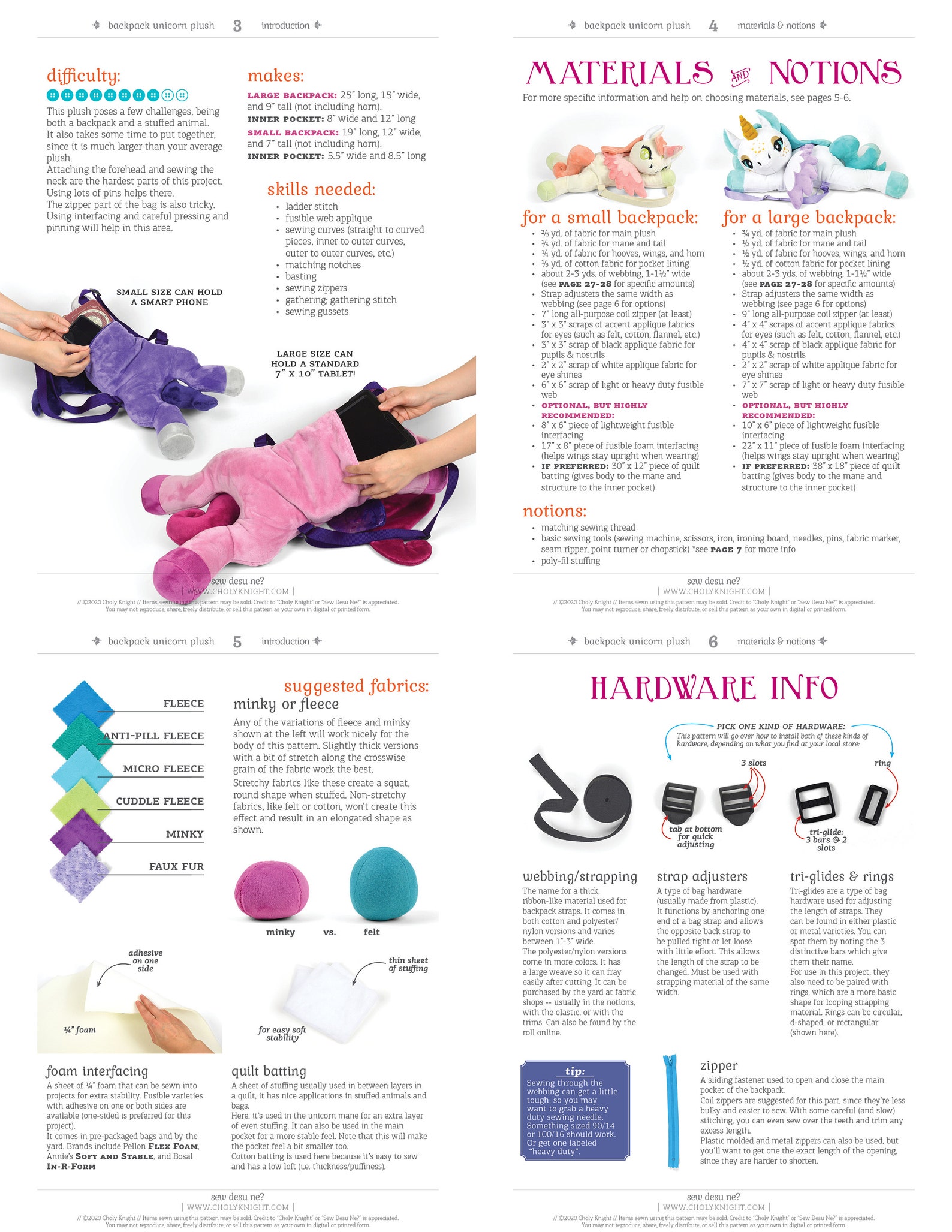 Unicorn Plush Backpack Sewing Pattern .pdf Tutorial Stuffed - Etsy