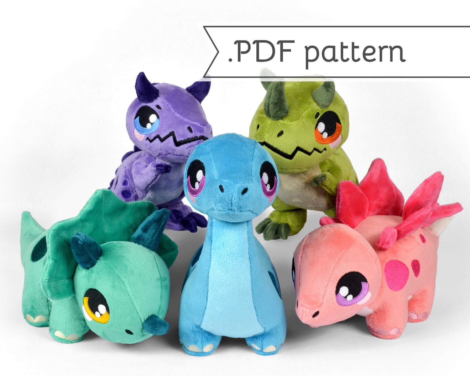 Dinosaur Plush Bundle Sewing Pattern .pdf Tutorial | Etsy