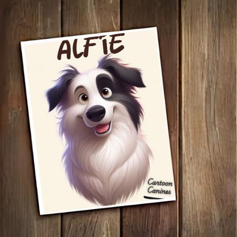 Pet Cartoon Art Print - A4 Size Custom Illustration on Premium Card ...