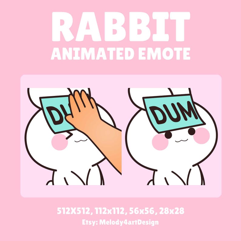 Rabbit DUM Emote – Animated Twitch & Discord GIF, Instant Download - Etsy