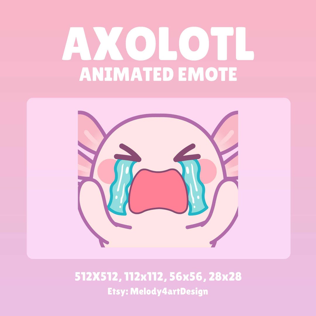 Axolotl Cry Emote – Animated Twitch & Discord GIF, Instant Download ...