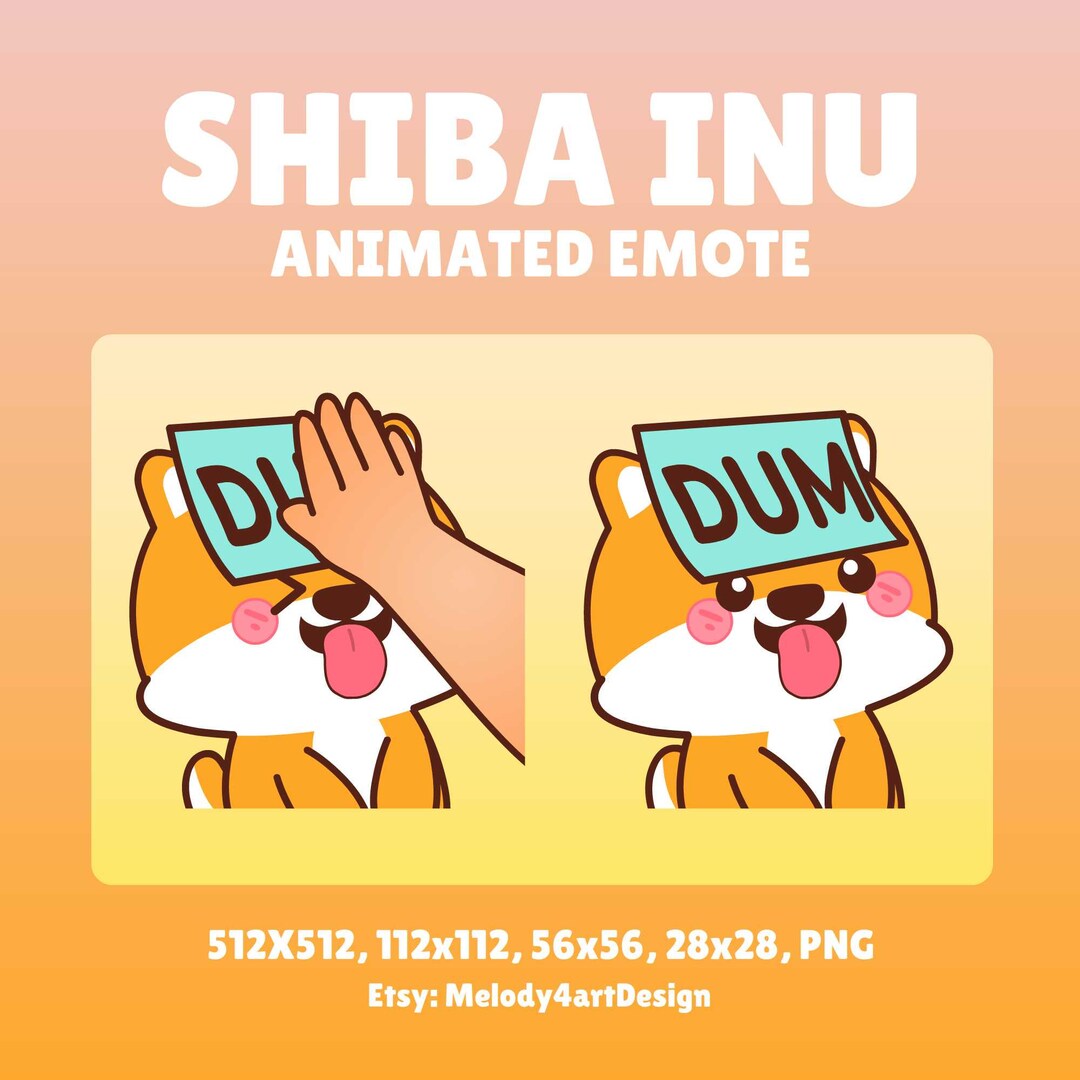DUM Shiba Inu Animated Emote – Kawaii Meme GIF & PNG for Twitch ...