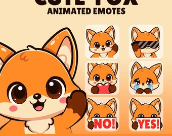 Fox Animated Emotes Pack | Kawaii Reaction Gifs for Twitch Discord ...