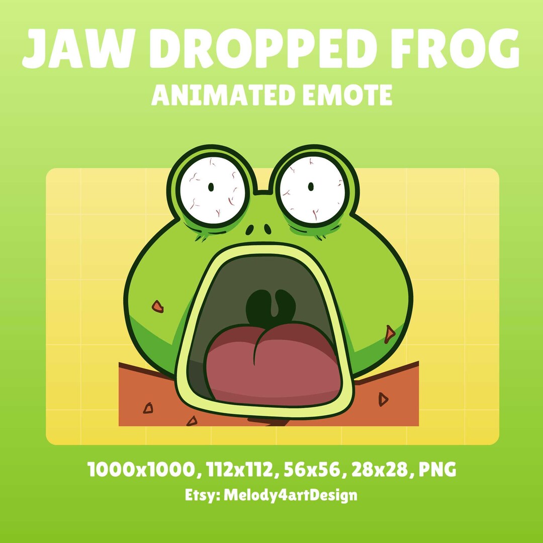 Shocked Frog Animated Emote | Jaw Dropped Reaction GIF | Funny Reaction ...