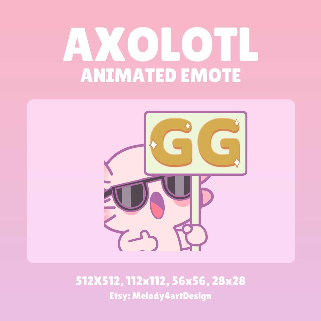 Axolotl GG Emote Pack – Animated Twitch & Discord Reaction Emotes - Etsy