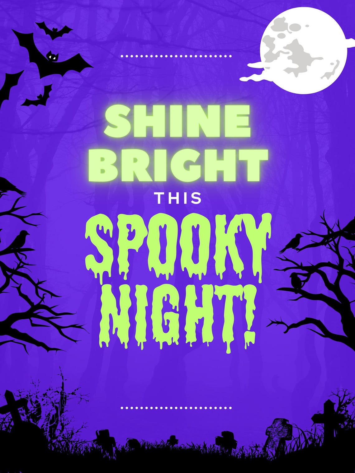 Halloween Glow in the Dark Template PNG Digital Download - Etsy