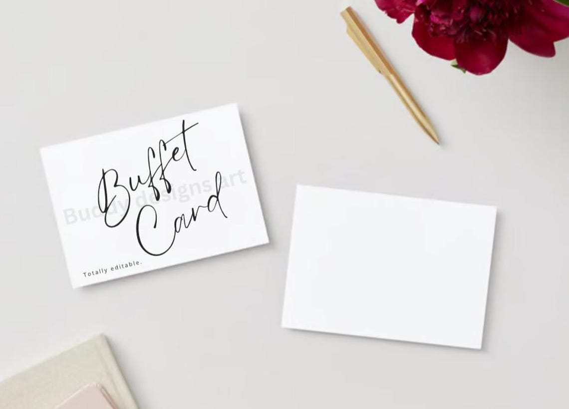 Buffet Card Template PNG Digital Download - Etsy