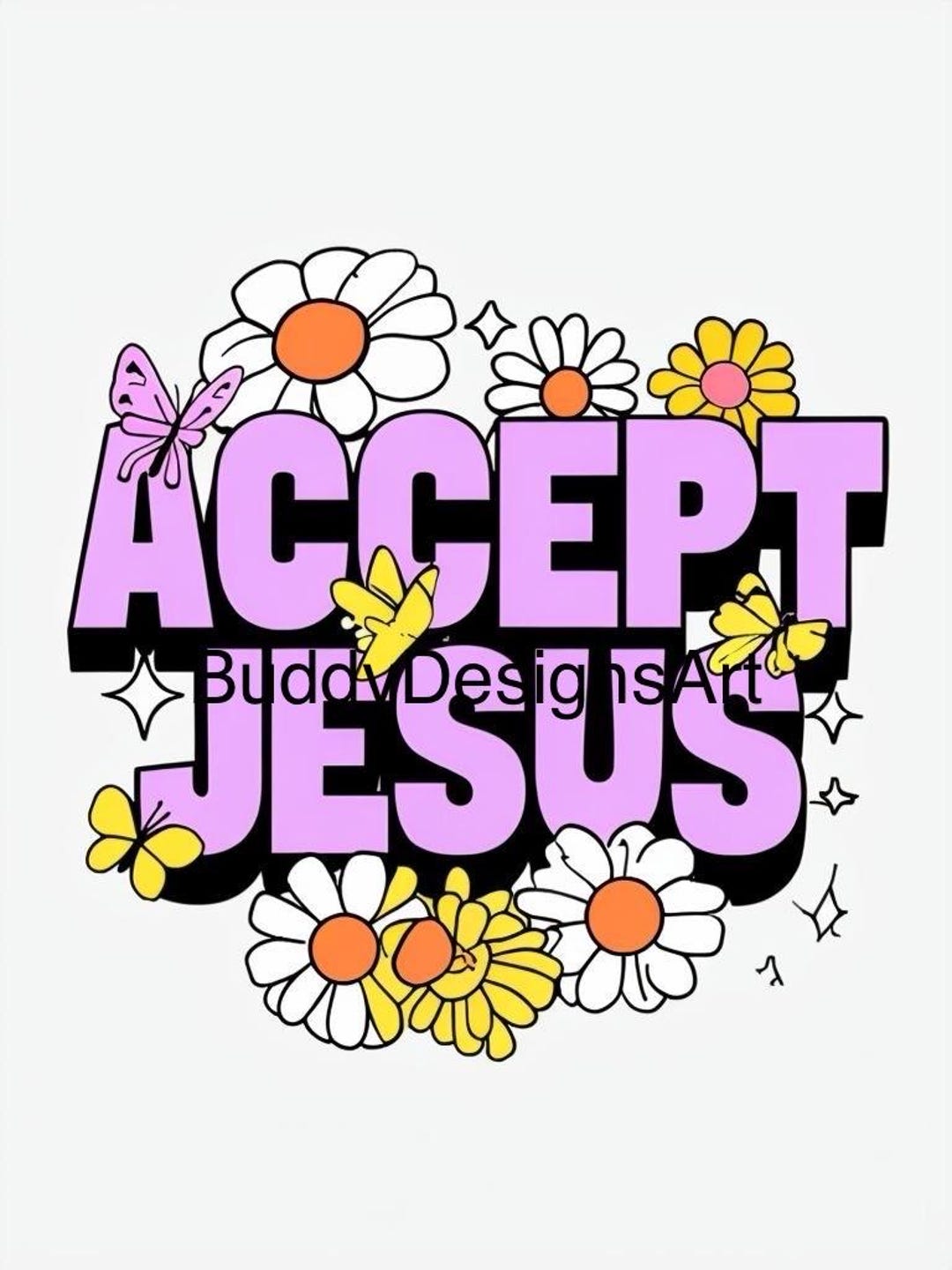 Accept Jesus Christian PNG Digital Download - Etsy