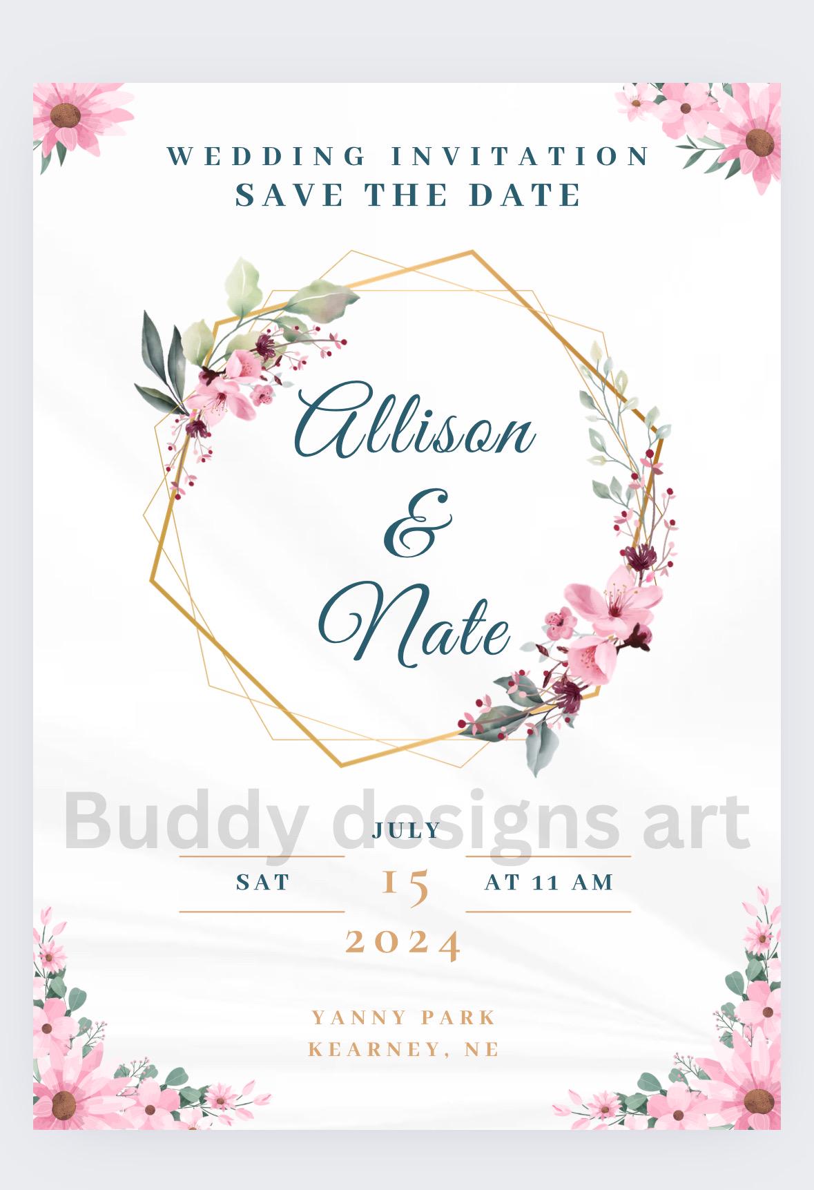 Wedding Invitation PNG Digital Download - Etsy