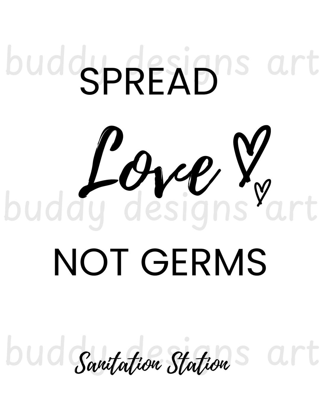 Spread Love Not Germs Printable PNG Digital Download - Etsy