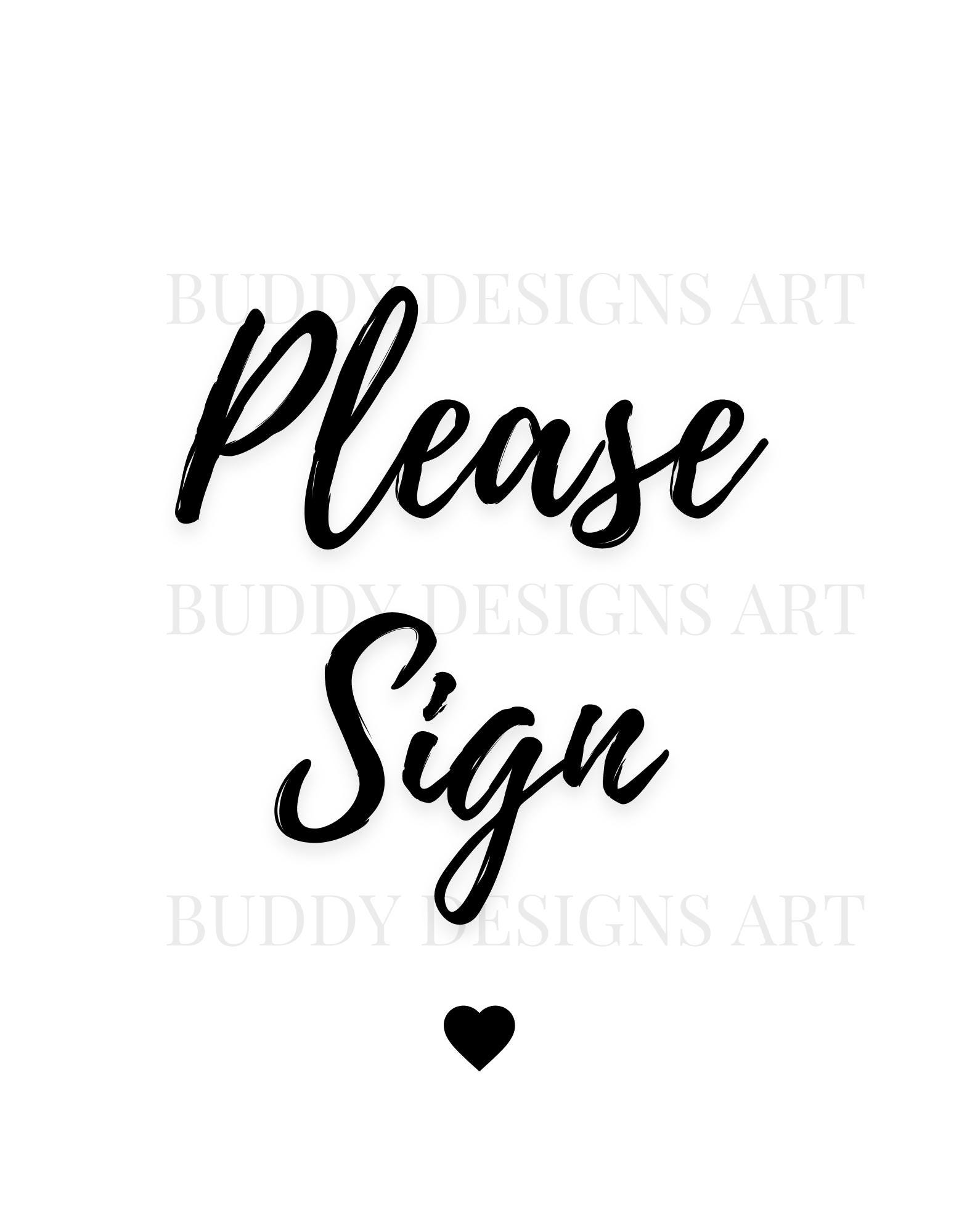 Please Sign Printable PNG Digital Download - Etsy