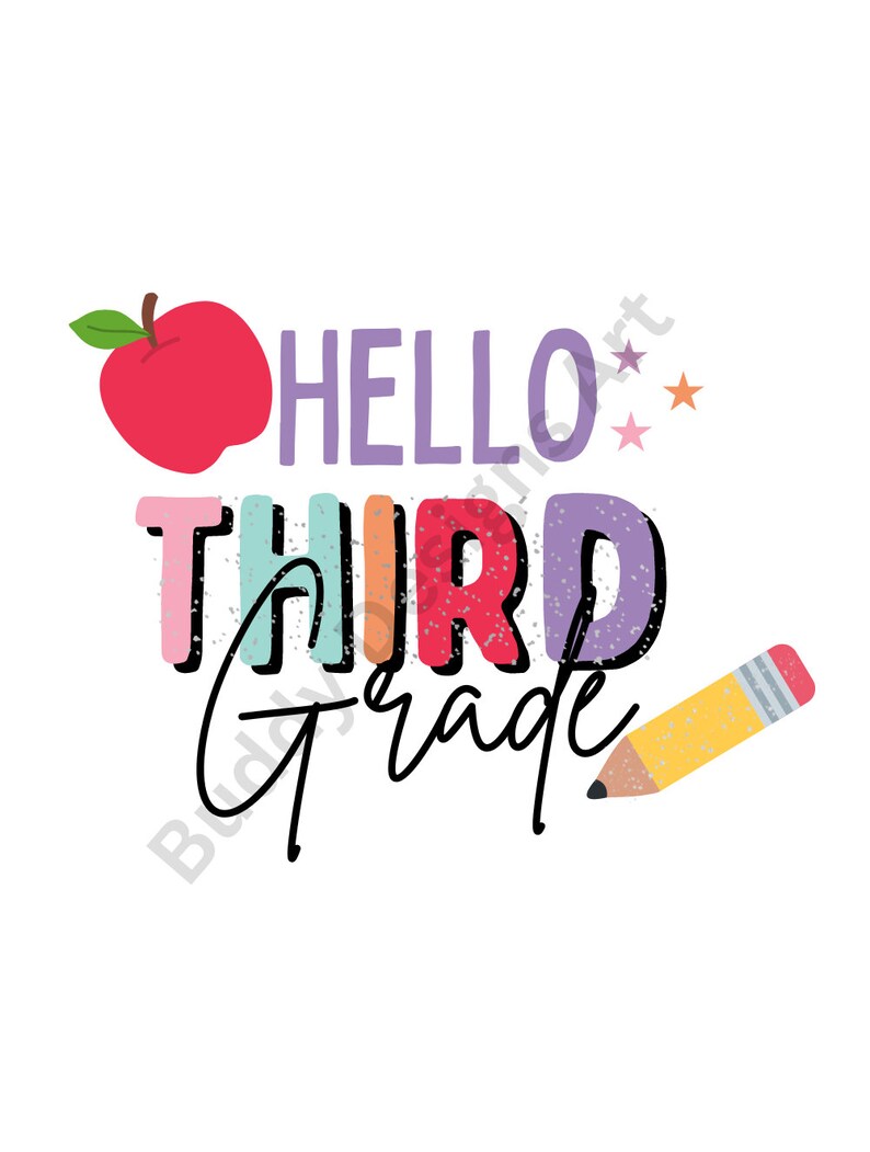 Hello Third Grade PNG Digital Download - Etsy