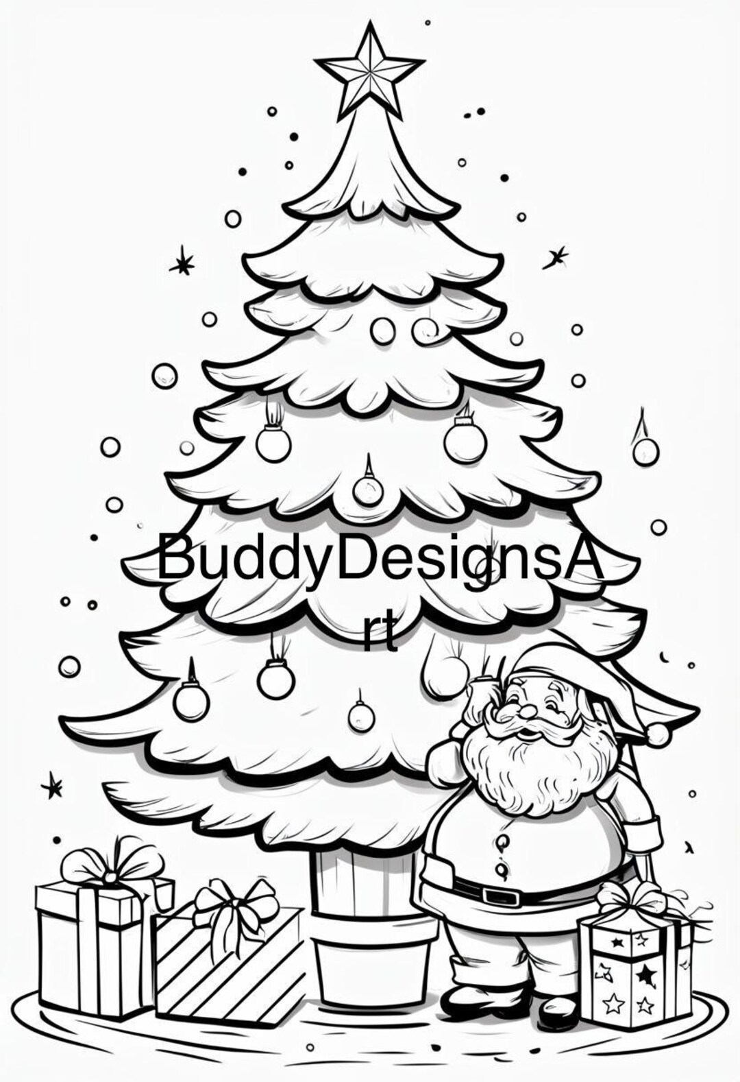 Christmas Coloring Sheet PNG Digital Download - Etsy
