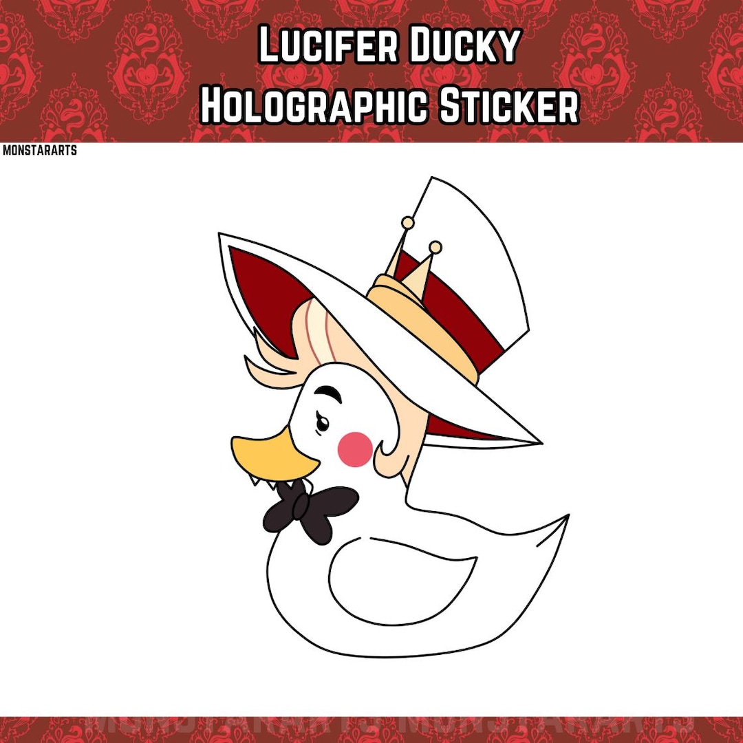 Fanmade Hazbin Hotel Lucifer Morningstar Duck Vinyl Holographic Sticker ...
