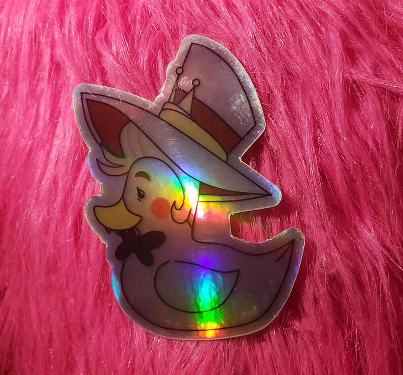 Fanmade Hazbin Hotel Lucifer Morningstar Duck Vinyl Holographic Sticker ...