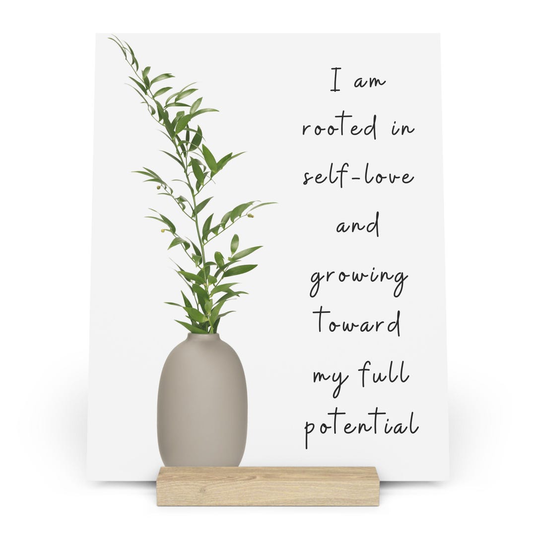 Affirmation Board With Solid Oak Stand, Inspiring Affirmations for ...