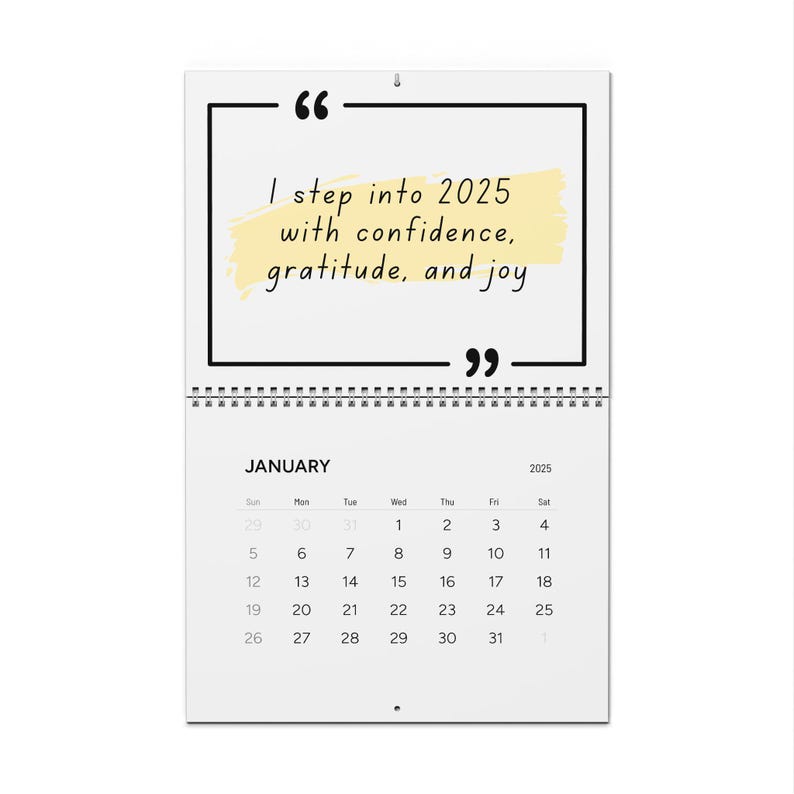2025 Wall Calendar, 12 Month of Positive Living Calendar, Uplifting and ...