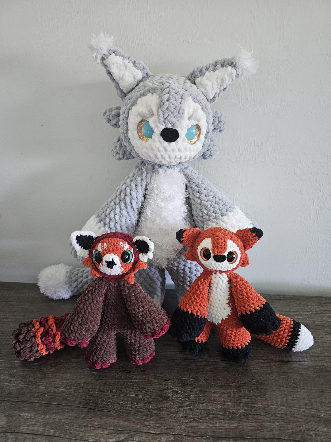 Crochet Fox, Wolf, Red Panda - Woodland Animal Plush - Made to Order ...